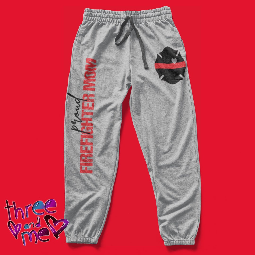 Firefighter Mom Jogger Sweatpants; Firefight Support; Thin Red Line ...