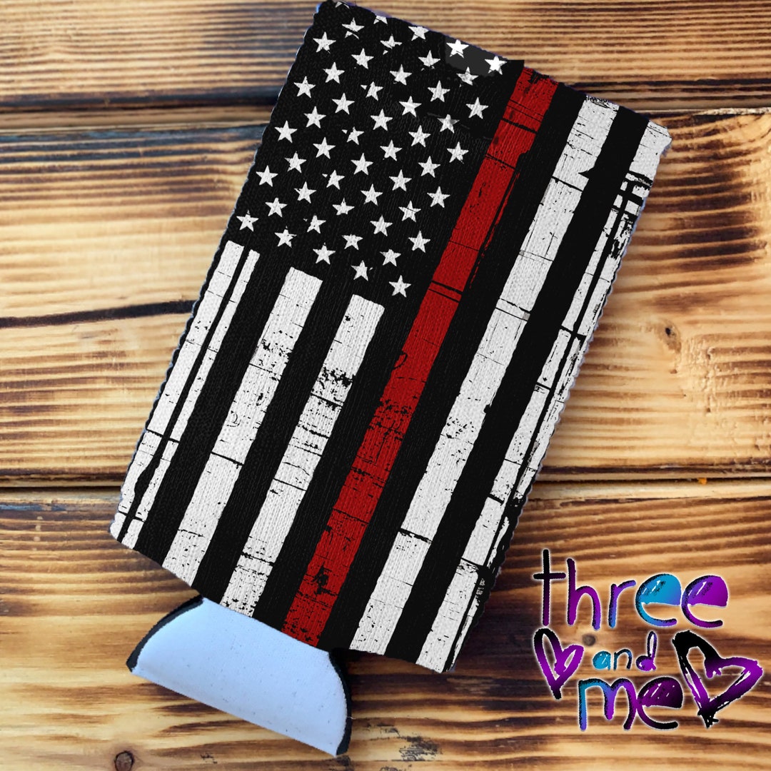Thin Red Line Inspired 12 Oz Skinny Can or 12 Oz Regular Can Beverage ...