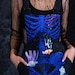 Sea Skeleton Overalls, Black Overalls With Blue Skeleton, Plus Size ...