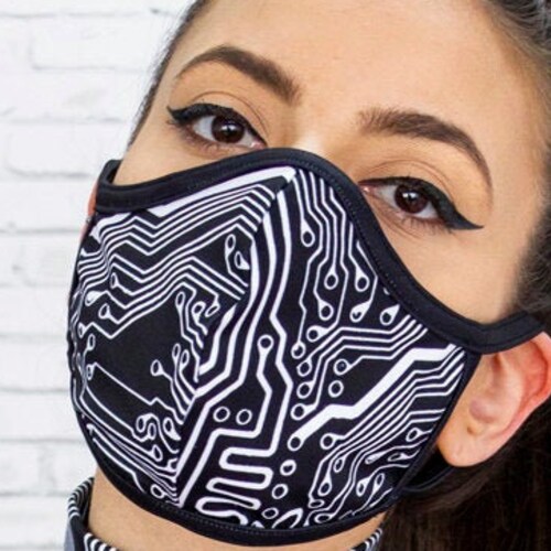 Circuit Board Reusable Face Mask for Women Double Layer Face - Etsy
