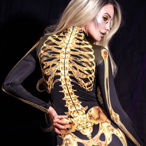 Adult Skeleton Costume Sexy Halloween Costume For Women Etsy