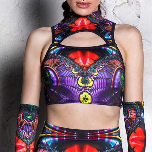 Sexy Rave Set High Waisted Shorts Festival Set Woman Rave | Etsy