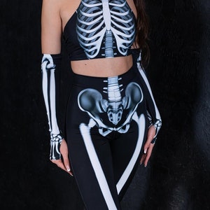 Skeleton Flare Pants, Halloween Pants, Skeleton Flare Leggings, Two ...
