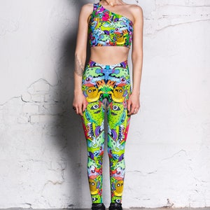 Cute One Shoulder Top, Green Cropped Top, Festival Top, Rave Crop Tops ...