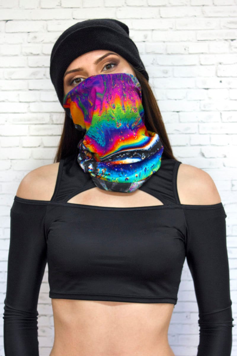 Rainbow Neck Gaiter neck gaiter for women tube scarf for | Etsy