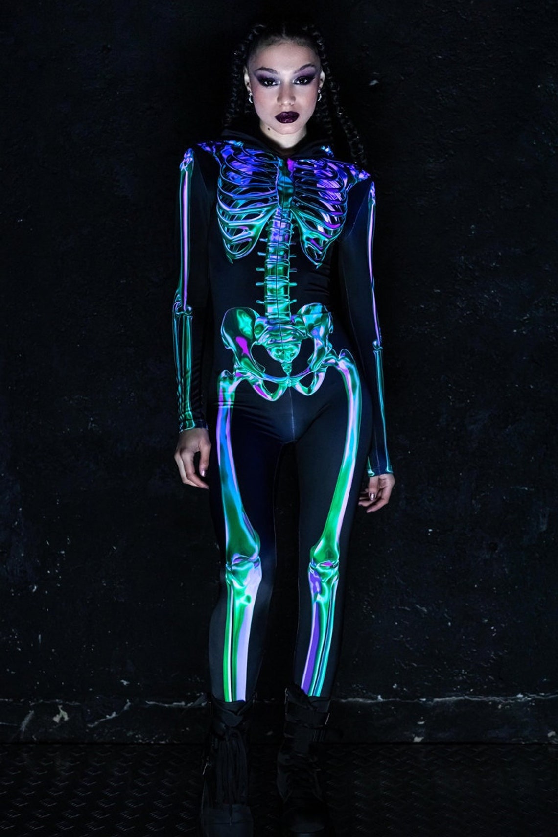 Green Skeleton Costume Women Halloween Skeleton Costume Sexy - Etsy