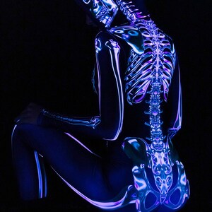 Green Skeleton Costume, Women Halloween Skeleton Costume, Sexy Hooded ...