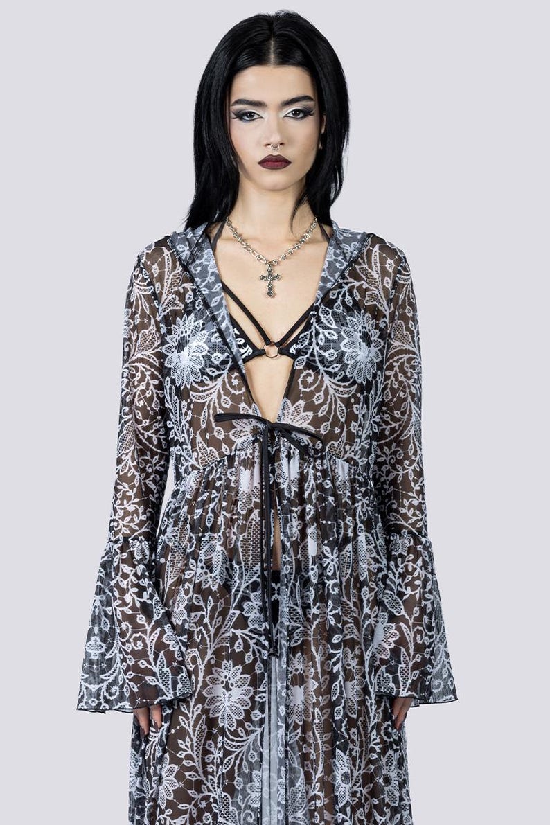 Floral Sheer Robe - Women's Gothic Clothing - Etsy