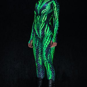 Green Snake Costume, Dragon Costume, Neon Halloween Costume for Women ...