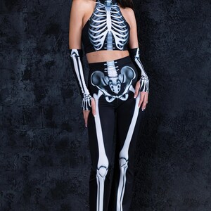 Skeleton Flare Pants, Halloween Pants, Skeleton Flare Leggings, Two ...