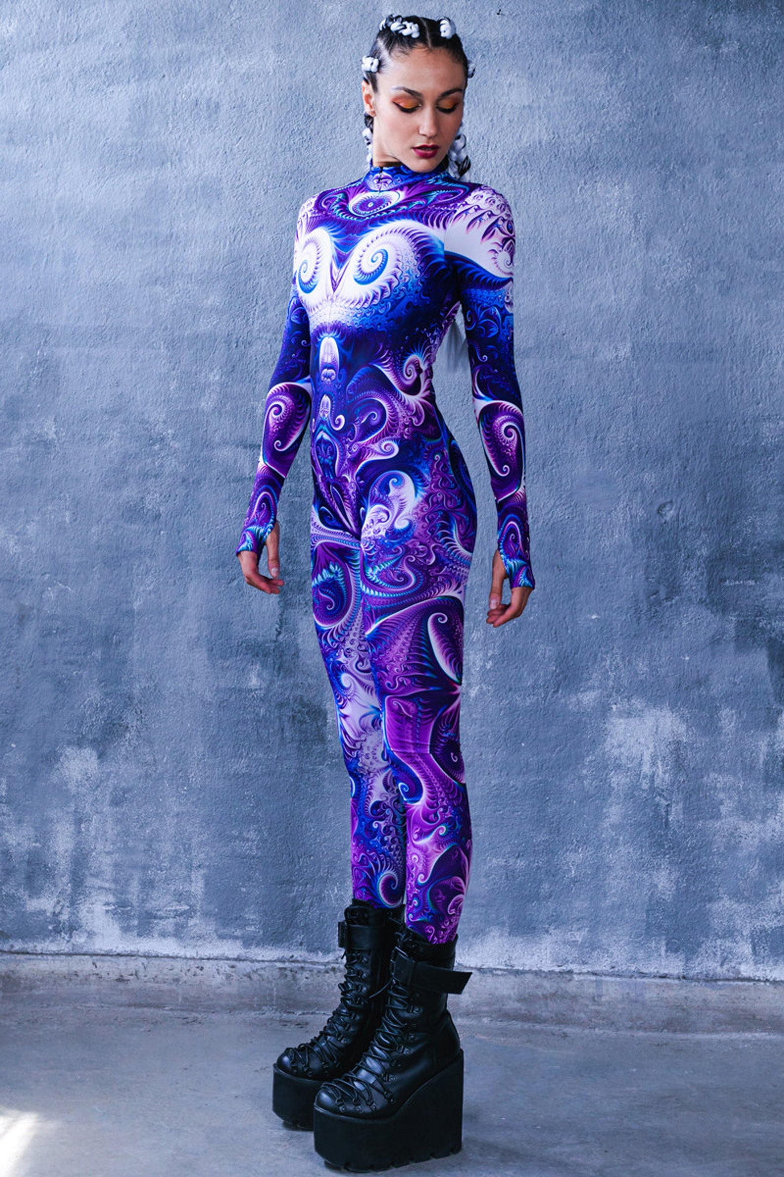 Purple Rave Costume Purple Rave Outfit Aerial Costume for - Etsy