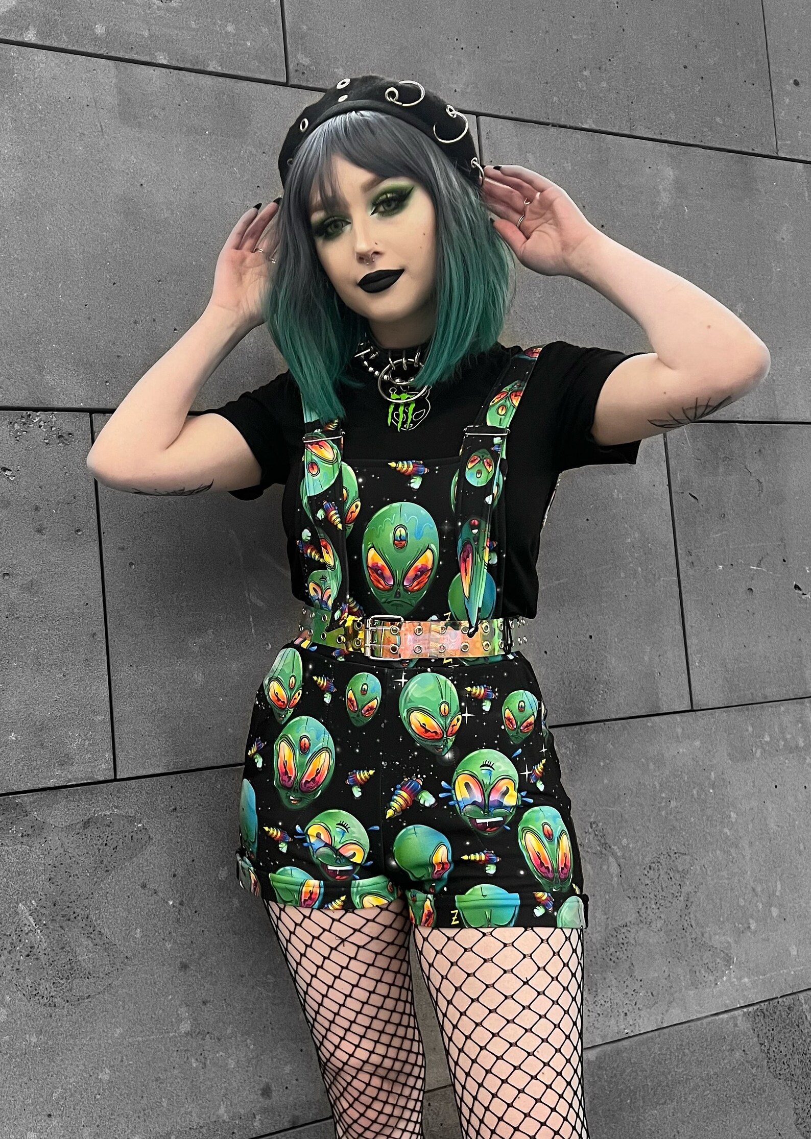 Green Alien Shortalls Women Shortalls Short Overalls Short - Etsy