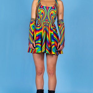 Rainbow Dress, Summer Skater Dress, Rainbow Circle Dress, Party Dress ...