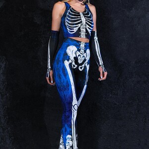Skeleton Halloween Costume, Halloween Two Piece Costume, Halloween Bell ...