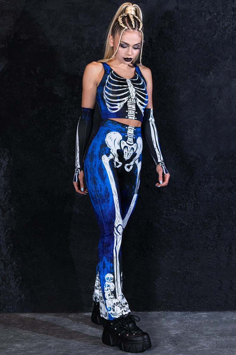 Skeleton Halloween Costume Halloween Two Piece Costume - Etsy