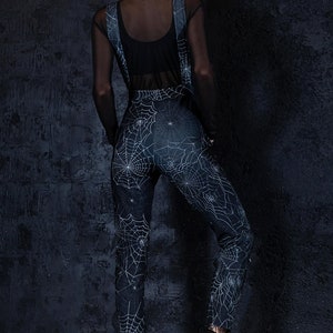 Spider Web Overalls, Black Adult Dungaree, Goth Dungaree Women, Gothic ...