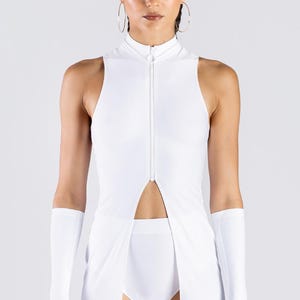 White Front Zipper Maxi Dress, Open Front Dress, Burning Man Rave ...