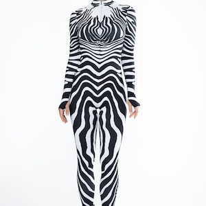 Zebra Costume for Women, Animal Halloween Costume, Zebra One Piece ...