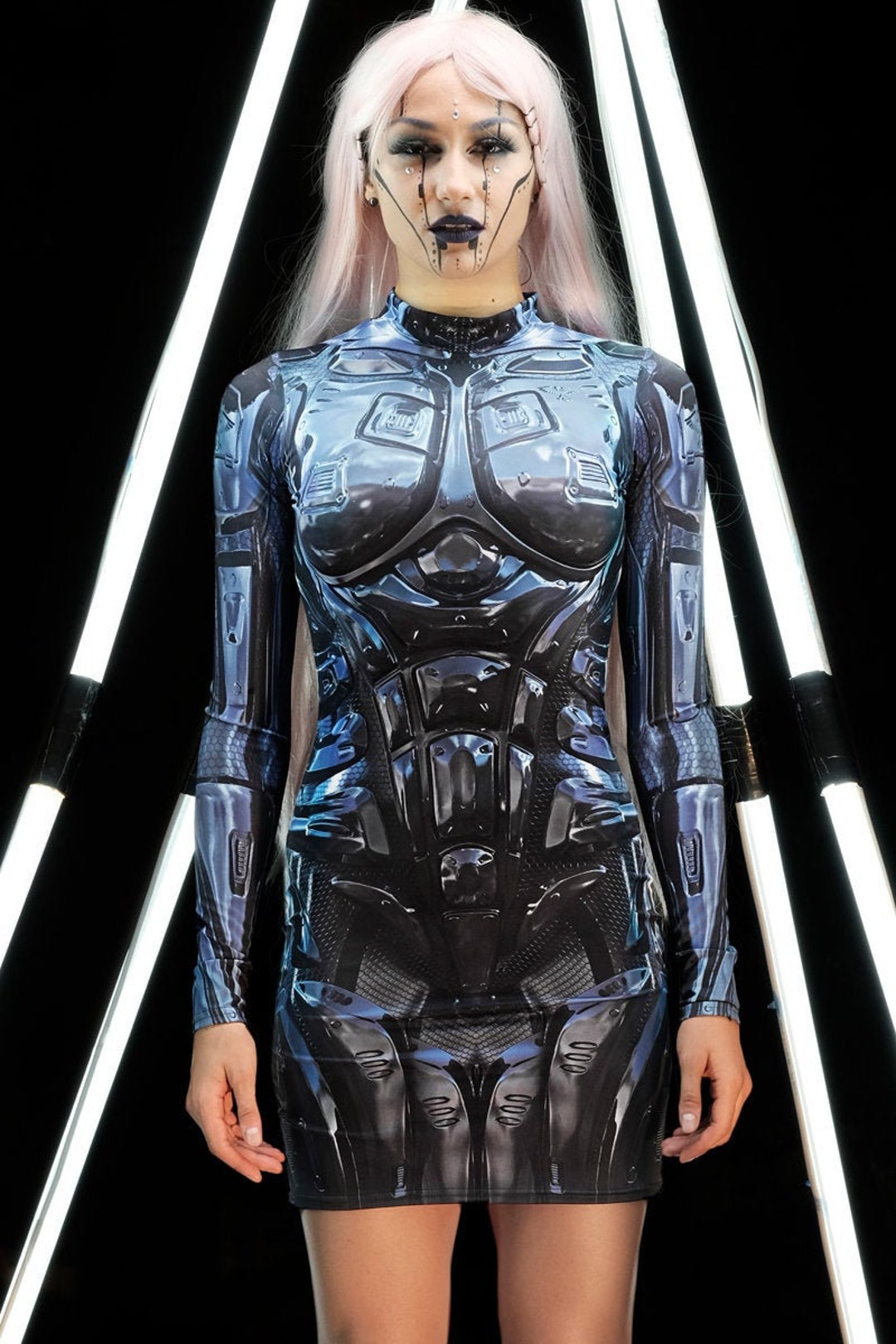 Black Robot Sci Fi Dress, Futuristic Halloween Costume, Halloween ...