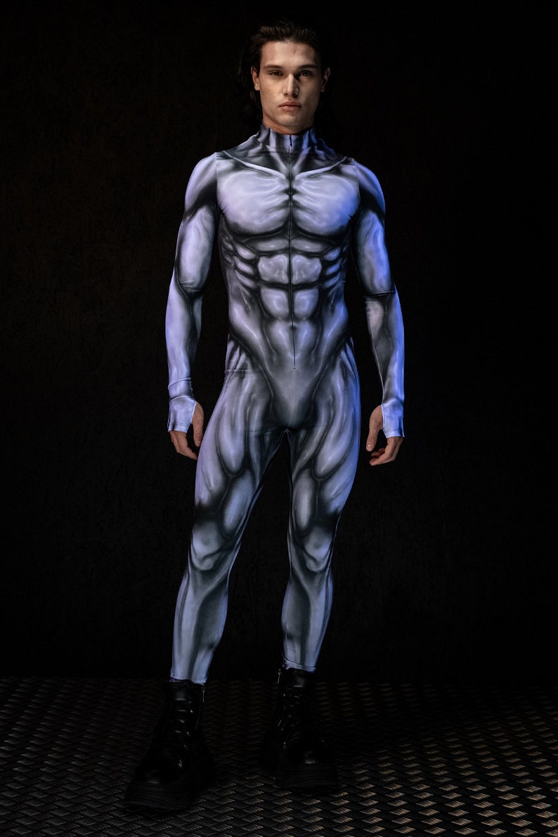 Gray Muscle Costume for Men, Muscle Suit, Men Halloween Costumes, Full ...