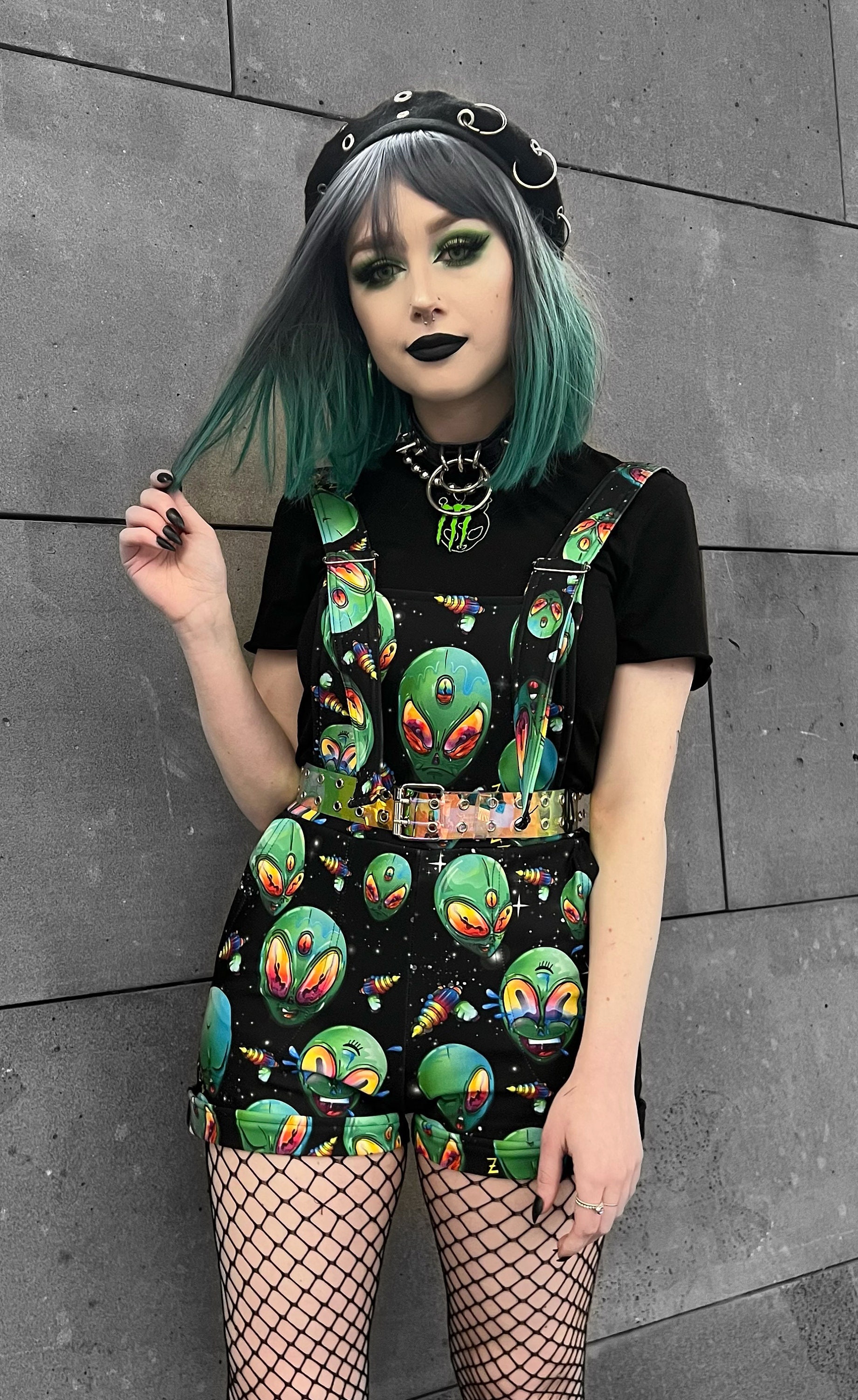 Green Alien Shortalls Women Shortalls Short Overalls Short - Etsy