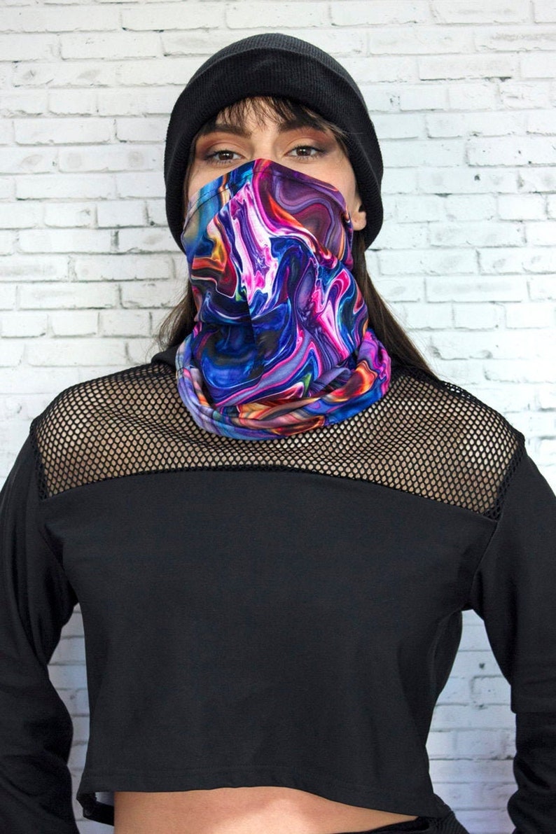 Purple Liquid Neck Gaiter Summer Neck Gaiter Tube Scarf for - Etsy