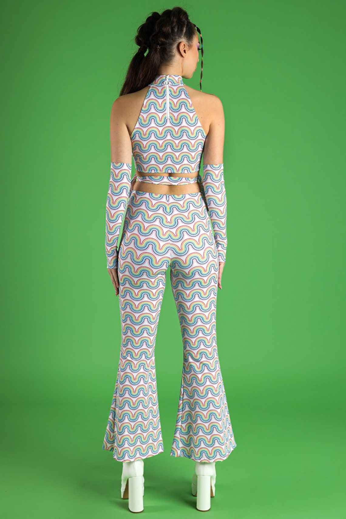 Disco Flare Pants, 60s 70s Party Pants, Rave Flare Leggings, Women's ...