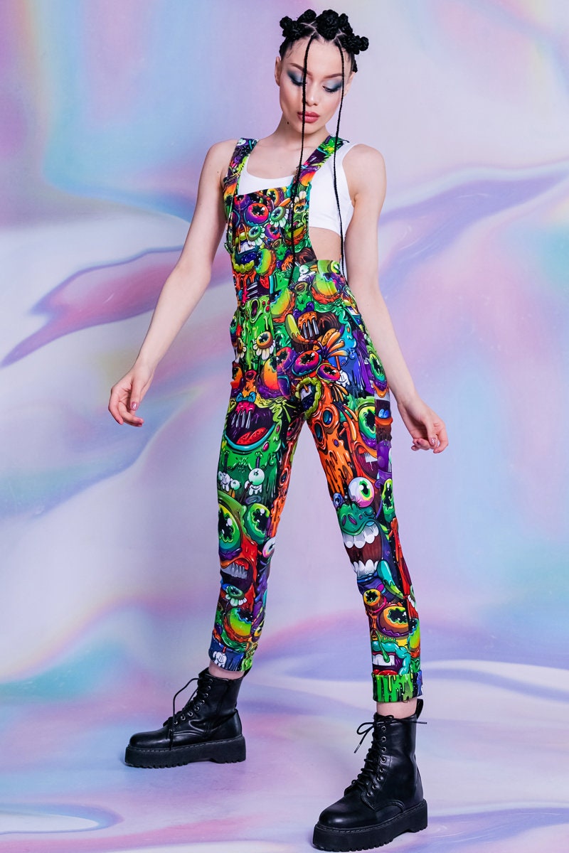 Alien Women Overalls Overalls With Front Pocket Festival - Etsy