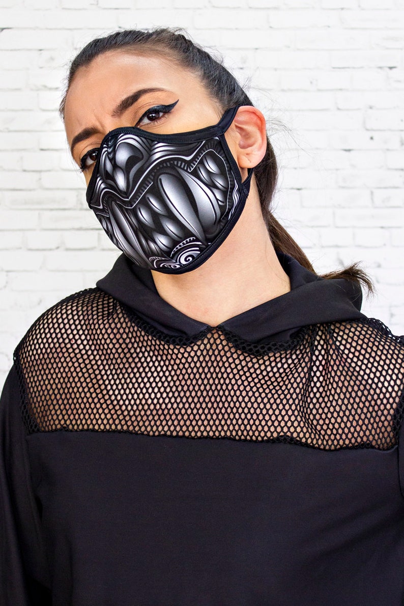 Teeth Reusable Face Mask for Women samurai face mask | Etsy