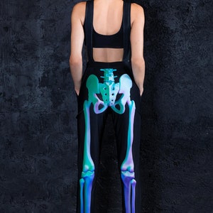 Green Skeleton Overalls, Skeleton Dungaree With Green Bones, Black Plus ...