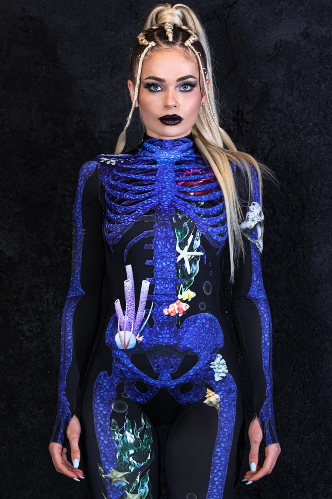 Blue Skeleton Costume for Women, Aerial Skeleton Costume, Skeleton ...
