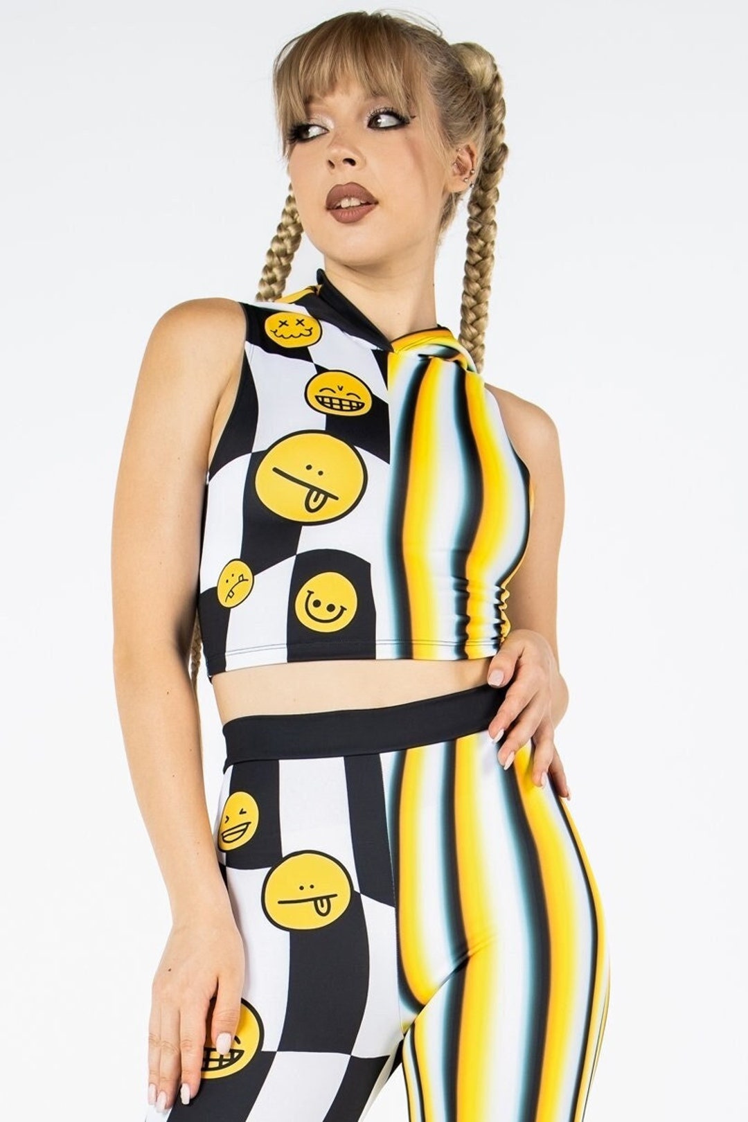 Emoji Crop Tops for Women, Smiley Face Crop Top, Rave Cropped Top, Rave ...
