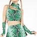 Green Snakeskin Lace up Crop Top, Snake Print Cut-out Crop Top, Rave ...