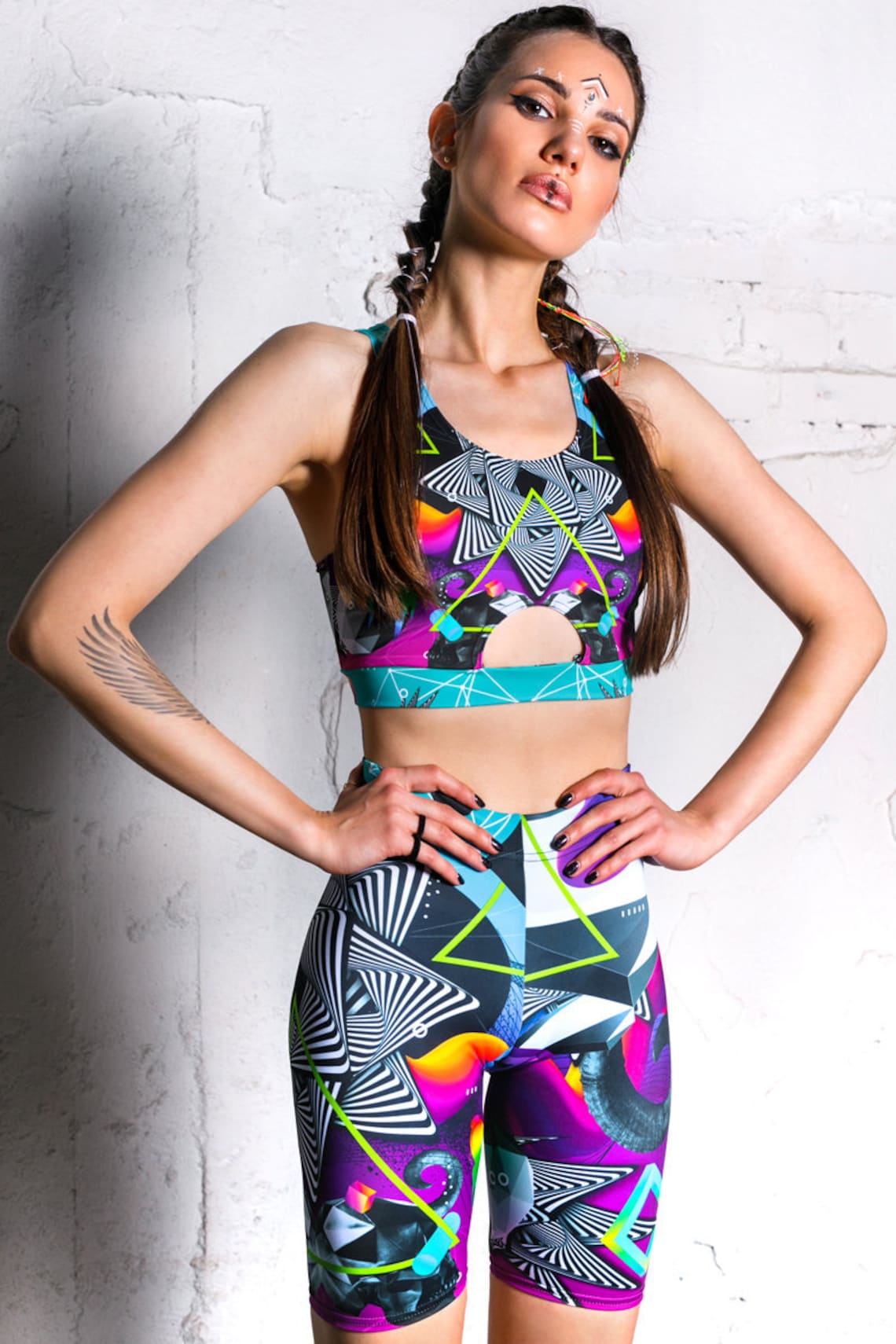 Rave High Waisted Shorts Festival Shorts Women Biker Shorts - Etsy