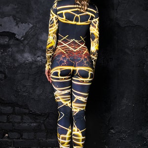 Yellow Rave Catsuit, Neon Catsuit, Adult Costume, Festival Catsuit ...