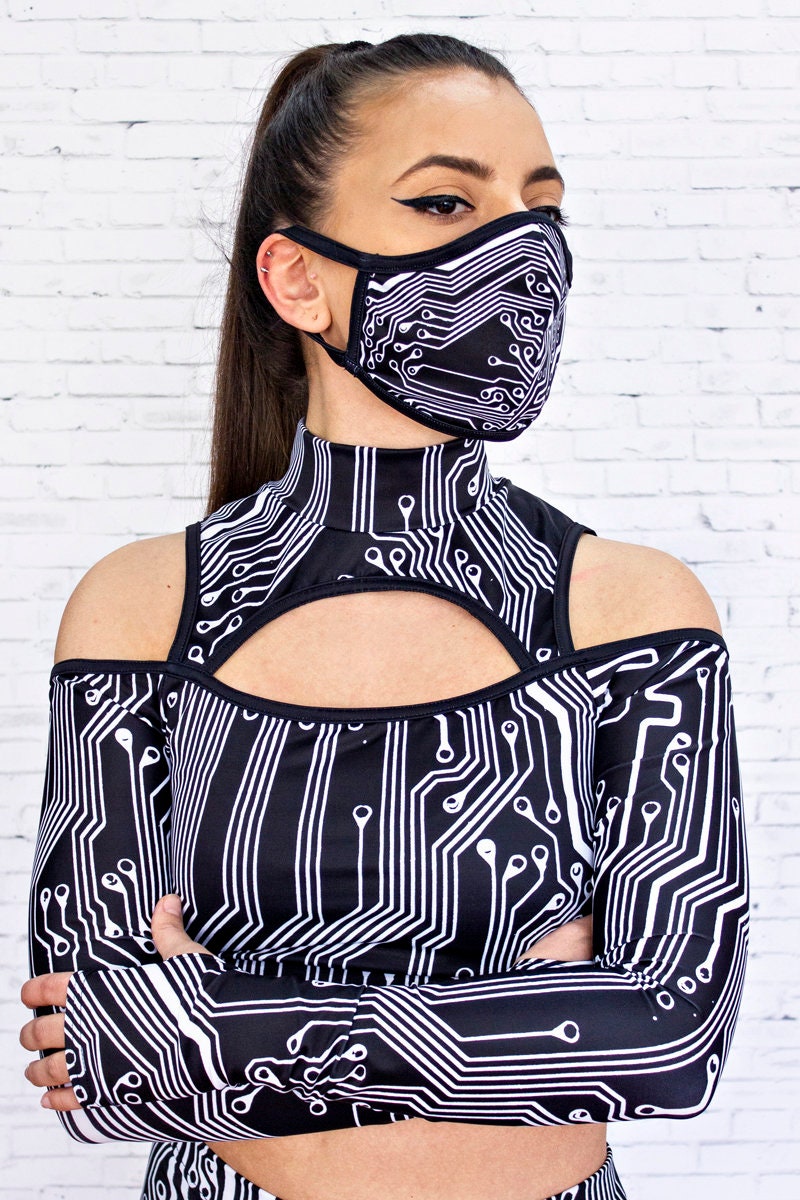 Circuit Board Reusable Face Mask for Women Double Layer Face - Etsy