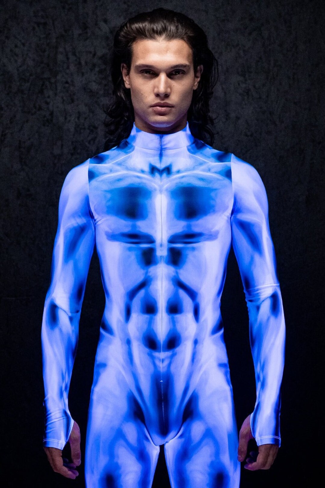 Blue Cyber Costume, Blue Muscle Costume, Muscle Suit Costume, Ice King ...