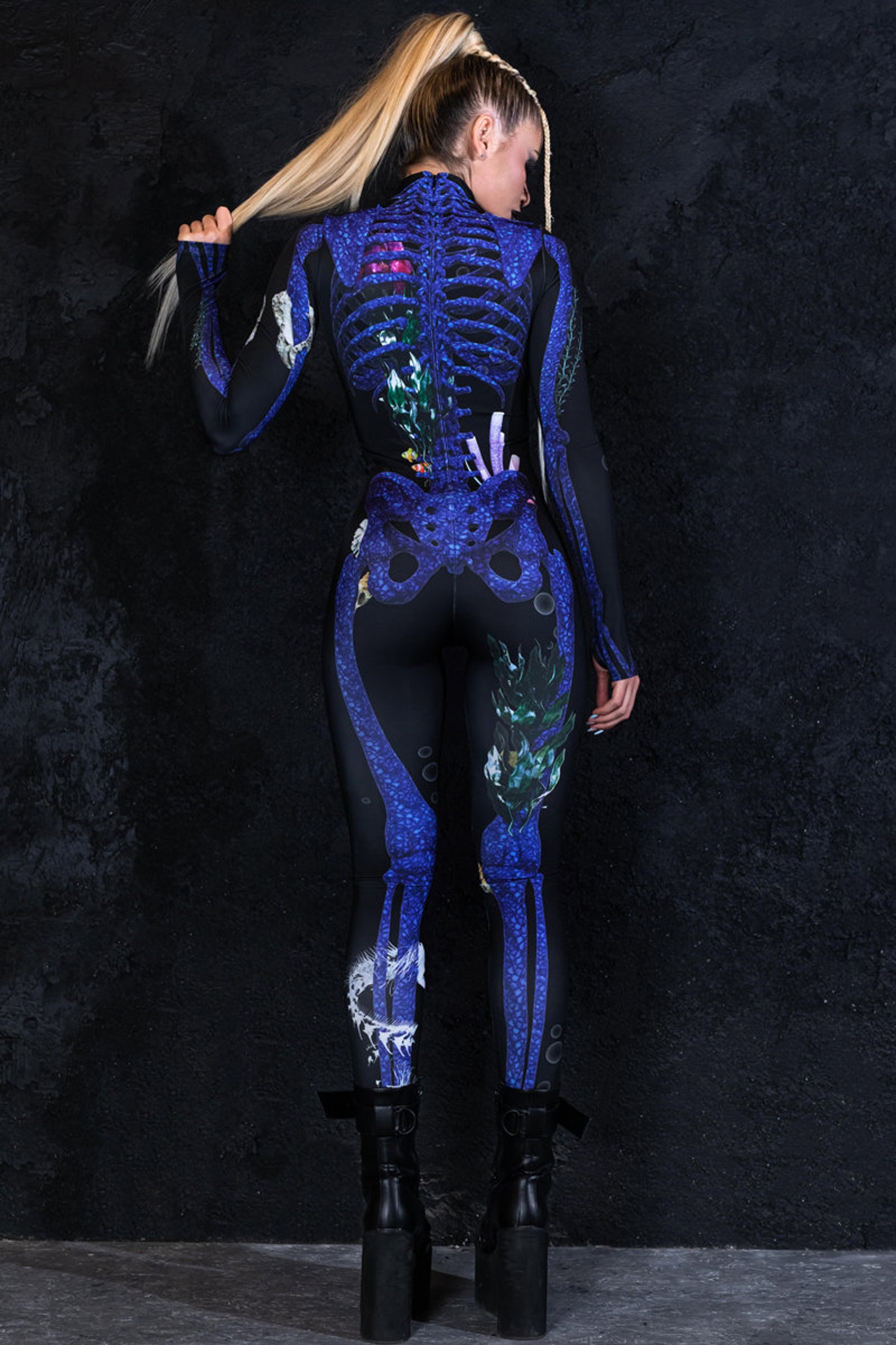 Blue Skeleton Costume for Women, Aerial Skeleton Costume, Skeleton ...