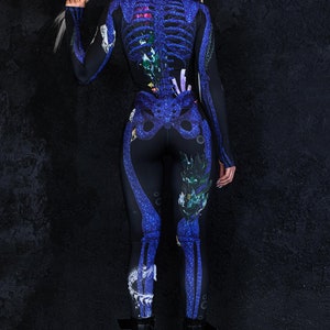 Blue Skeleton Costume for Women, Aerial Skeleton Costume, Skeleton ...