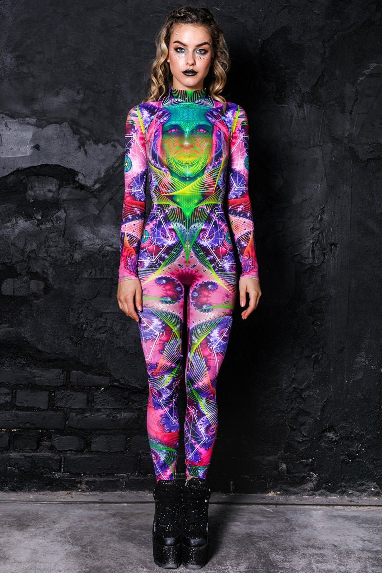 Rave Catsuit Spandex Catsuit Festival Catsuit Women Etsy