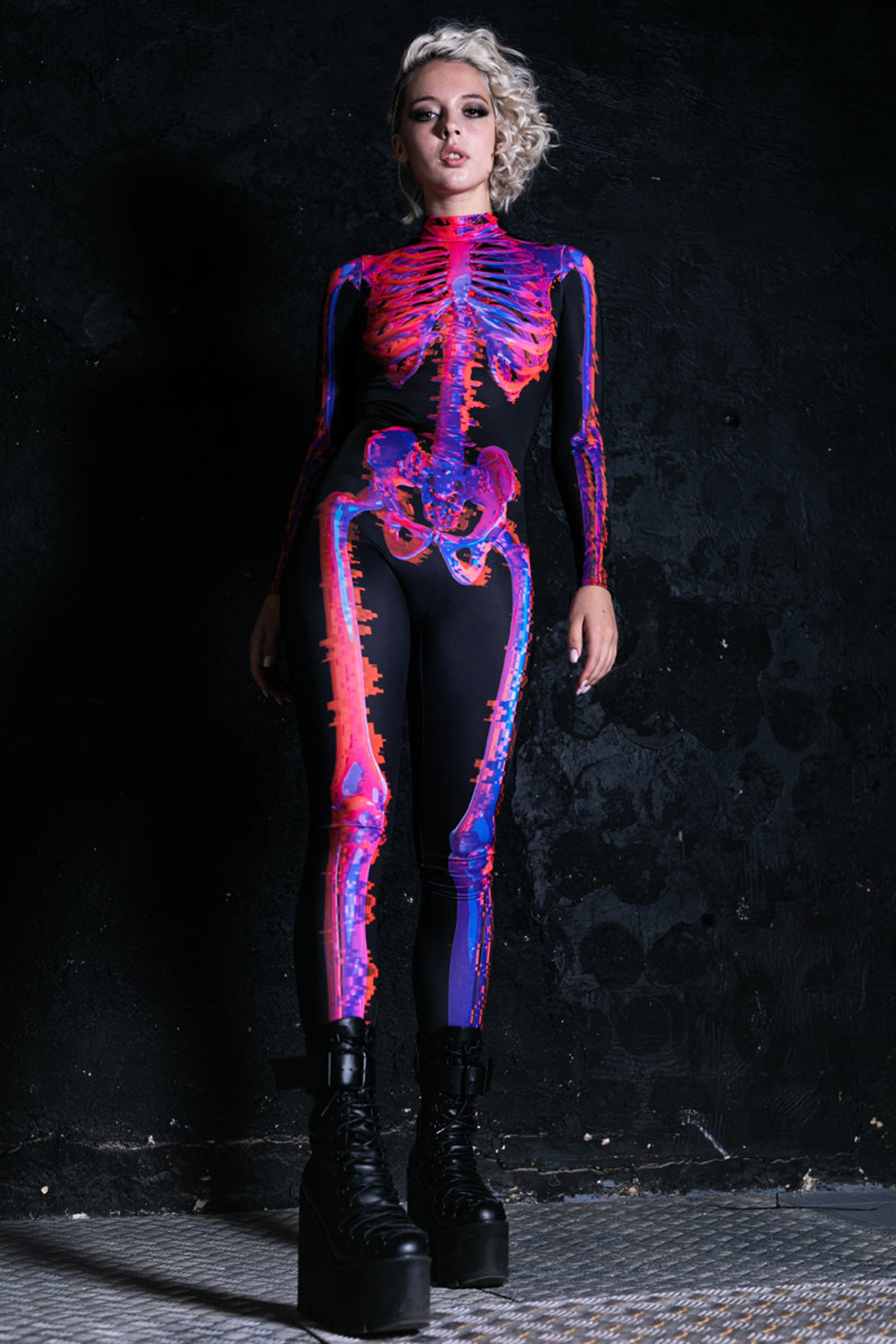 Pink Skeleton Costume Glow in the Dark Costume Adult | Etsy