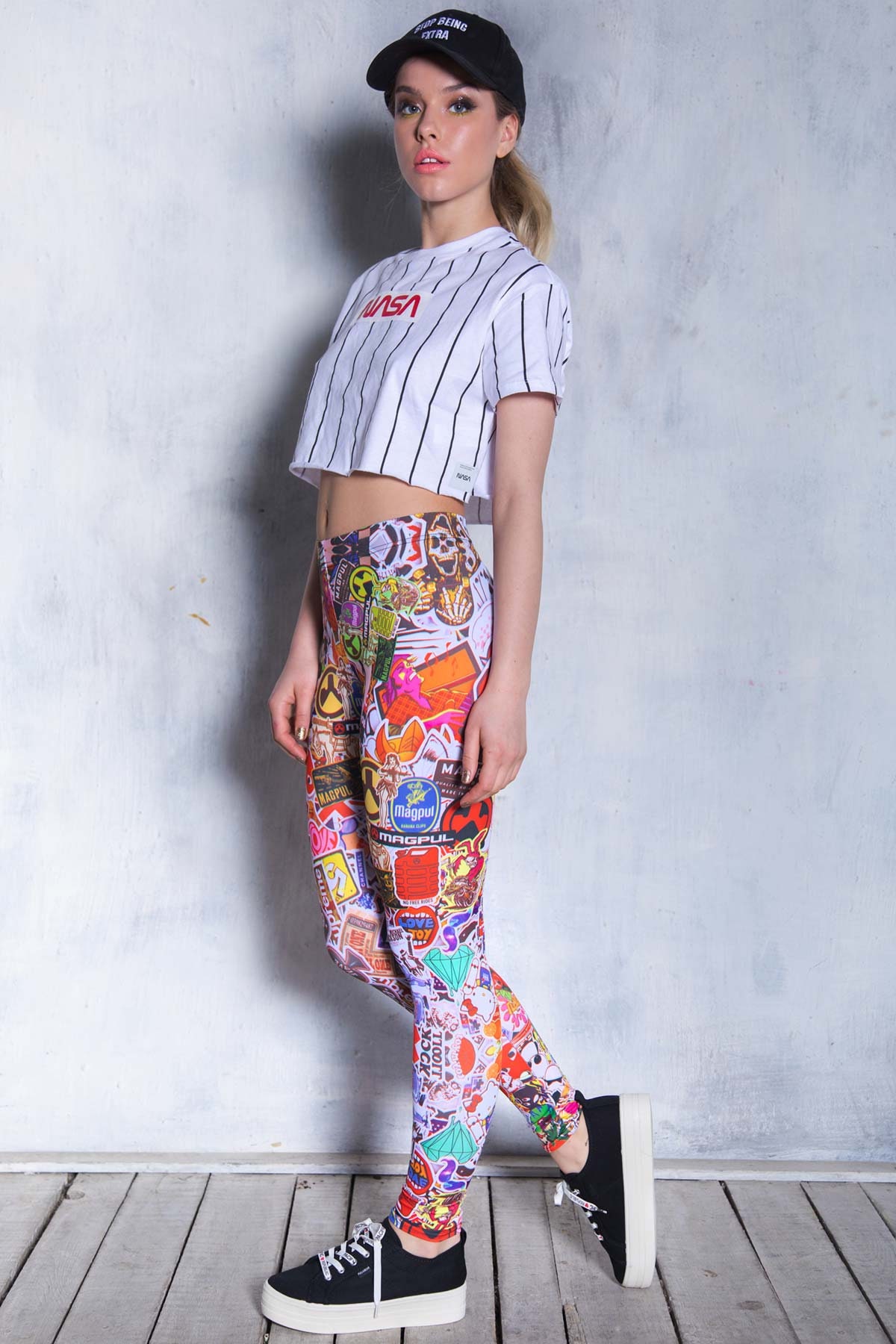 Sticker Bomb Leggings, Festival Leggings, Rave Outfit, Printed Yoga ...