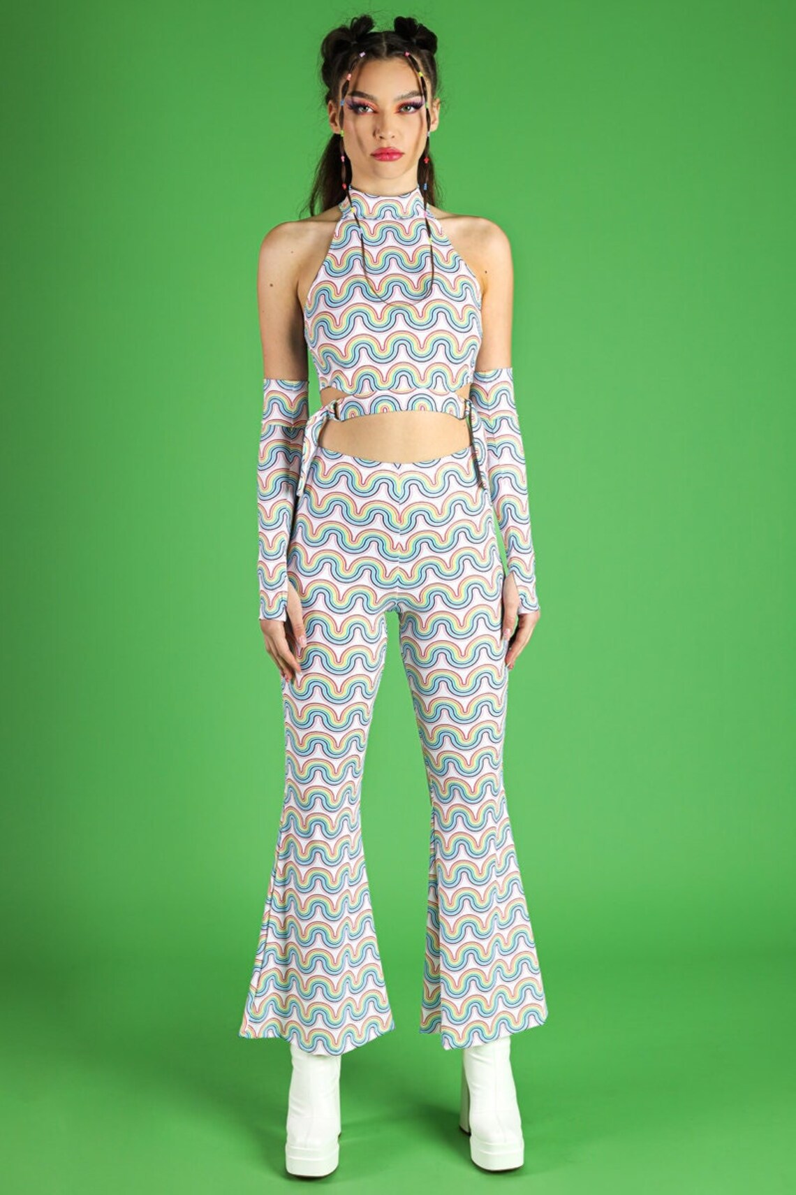 Disco Flare Pants, 60s 70s Party Pants, Rave Flare Leggings, Women's ...