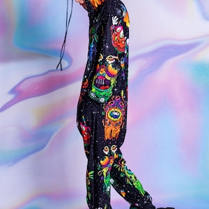 Galaxy Pajama With Aliens, Alien Adult Pajamas, Drippy Outfits ...