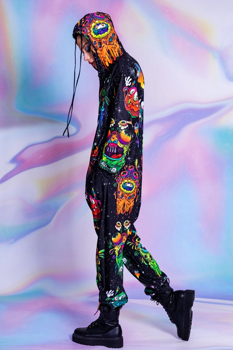 Galaxy Pajama With Aliens, Alien Adult Pajamas, Drippy Outfits ...