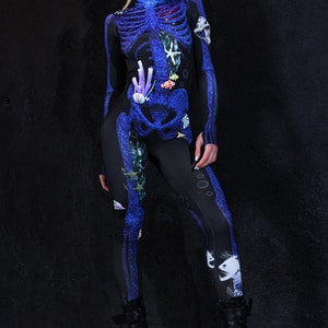 Blue Skeleton Costume for Women, Aerial Skeleton Costume, Skeleton ...
