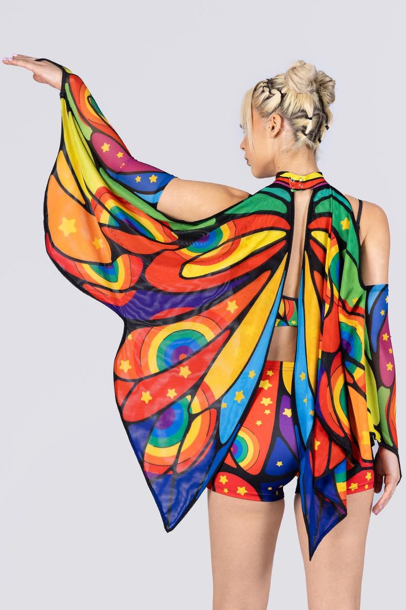 Butterfly Rave Outfit, Festival Wear, Pride Clothes, Cami Crop Top ...