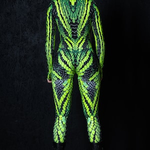Green Snake Costume, Dragon Costume, Neon Halloween Costume for Women ...