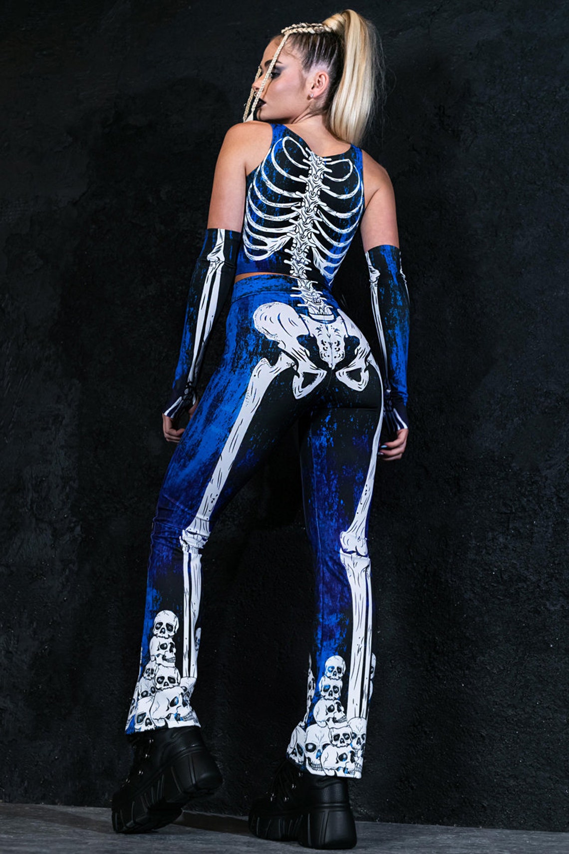Skeleton Halloween Costume Halloween Two Piece Costume - Etsy