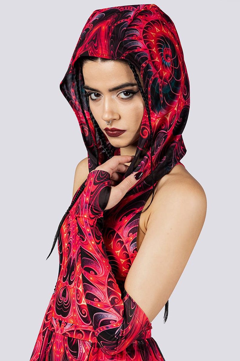 Red Rave Hood - EDM Gear - Etsy UK